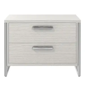 BERNHARDT Stratum Large Two Drawer Nightstand - Gray