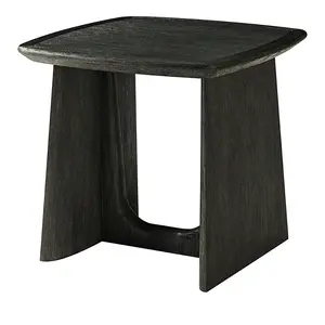 THEODORE ALEXANDER Repose Square Side Table - Charcoal Oak