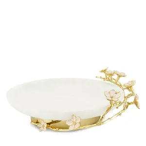Michael Aram Cherry Blossom Trinket Tray - White/gold