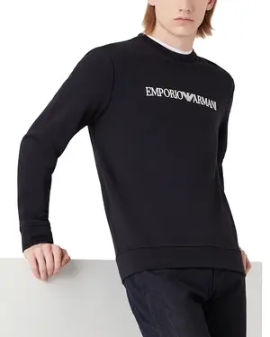 Emporio Armani Essential Jersey Logo Sweatshirt - Navy Blue