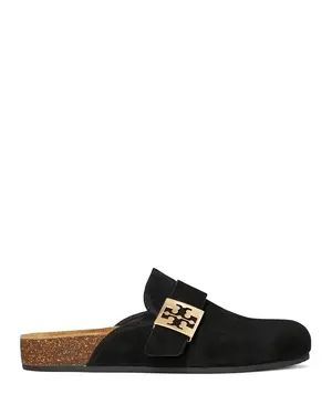 Tory Burch Mellow Suede Mules - Perfect Black