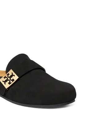 Tory Burch Mellow Suede Mules - Perfect Black