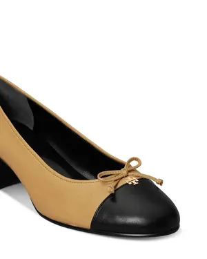 Tory Burch Bow Ballet High Heel Pumps - Ginger Shortbread