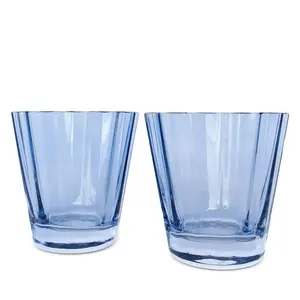 ESTELLE COLORED GLASS Sunday Lowball Glasses, Set Of 2 - Cobalt Blue