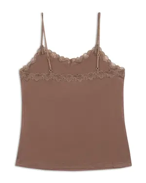 Uwila Warrior Lace Trim Silk Camisole - Brown