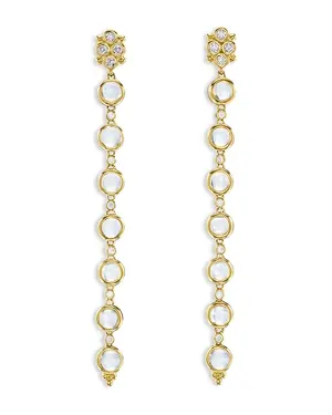Temple St. Clair 18k Yellow Gold Moonstone And Diamond Drop Earrings - Blue/gold