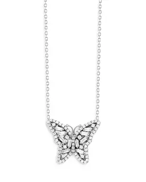 SUZANNE KALAN 18k Gold Diamond Butterfly Pendant Necklace - White