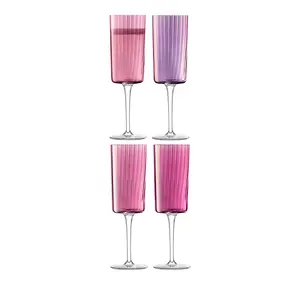 LSA Gems Champagne Flute, Set Of 4 - Garnet