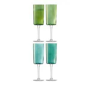 LSA Gems Champagne Flute, Set Of 4 - Jade
