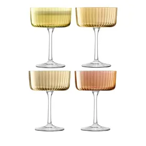 LSA Gems Champagne Cocktail Glass, Set Of 4 - Amber