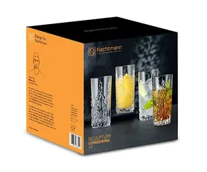 NACHTMANN Sculpture Highball Longdrink Glasses, Set Of 4
