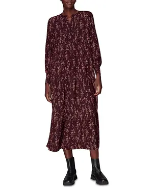 Whistles Wisteria Dot Trapeze Dress - Pink/multi