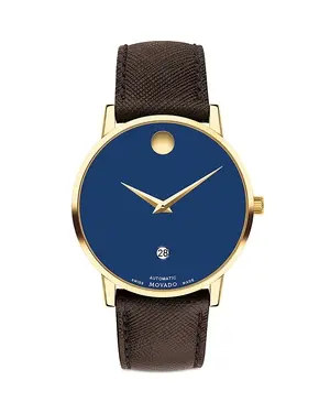 Movado Museum Classic Automatic 40mm Watch - Blue/brown