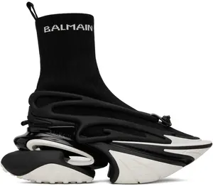 Balmain Balmain Black & White Unicorn Sneakers - Eab Noir/blanc