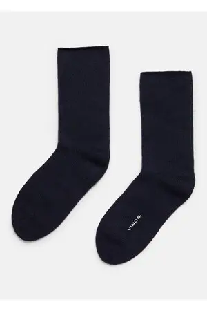 Vince Cashmere Jersey Short Socks - Black