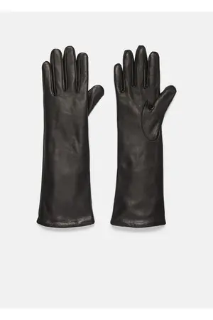 Vince Cashmere-lined Leather Gloves - Black