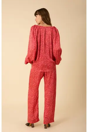 Hale Bob Emy Charmeuse Top - Red