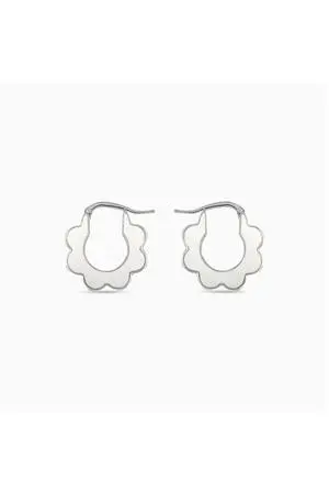 ETIQ Garden Diamond Hoop Earrings - Floral