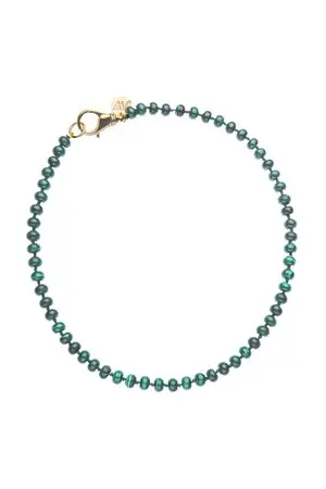 JANE WIN Malachite Beaded Statement Necklace - Gold
