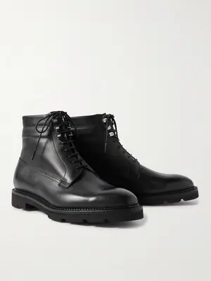 John Lobb Alder Burnished-leather Boots - Black