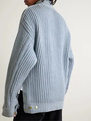 Sacai Carhartt Wip Detroit Ribbed Wool And Nylon-Blend Sweater In