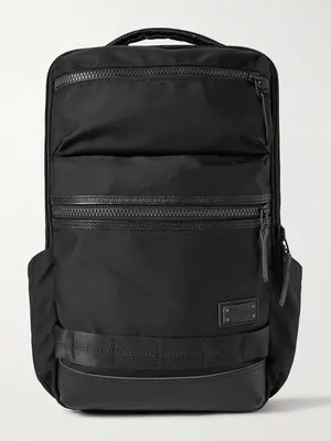 MASTER-PIECE CO Rise Ver.2 Leather-trimmed Mastertex-09 Backpack - Black