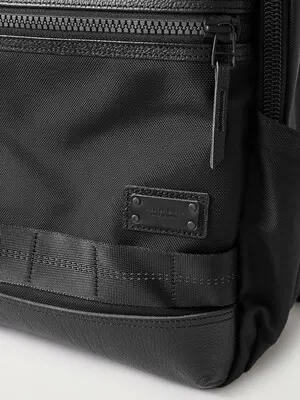 MASTER-PIECE CO Rise Ver.2 Leather-trimmed Mastertex-09 Backpack - Black
