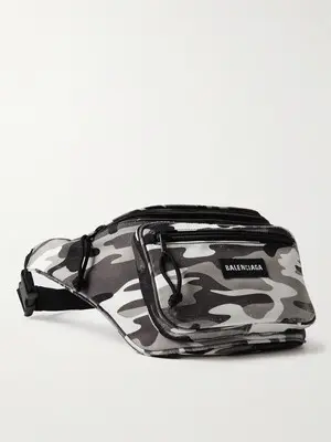 Balenciaga Explorer Camouflage-print Belt Bag - Gray