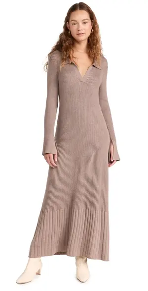 O.P.T Nicole Ribbed Knit Dress - Frappucino