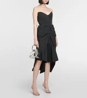 Maticevski Fincher Draped Bustier Midi Dress