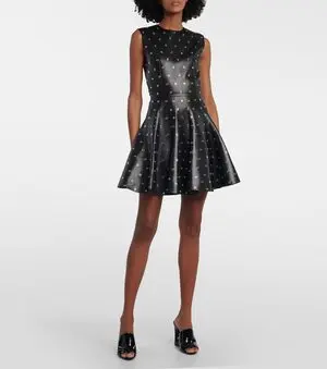 Alaïa Studded A-line Leather Mini Dress