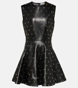 Alaïa Studded A-line Leather Mini Dress