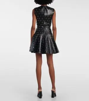 Alaïa Studded A-line Leather Mini Dress