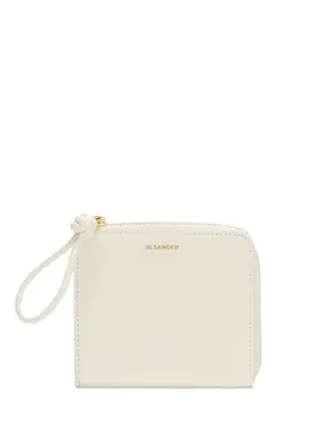 JIL SANDER Debossed-logo Calf Leather Wallet - White