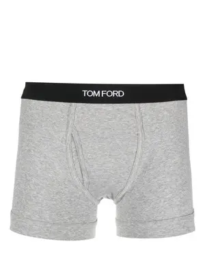 TOM FORD Logo-band Cotton-blend Boxers - White