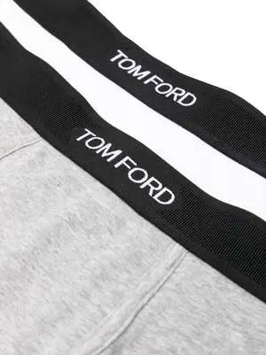 TOM FORD Logo-band Cotton-blend Boxers - White