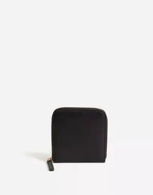 Madewell The Essential Zip Wallet In Leather - True Black