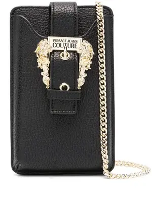 Versace Logo-buckle Faux-leather Wallet - Black