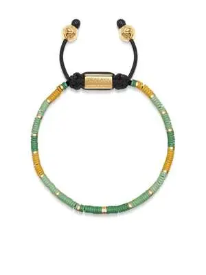 NIALAYA JEWELRY Logo-plaque Beaded Bracelet - Green