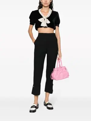 MSGM Pressed-crease High-waisted Trousers