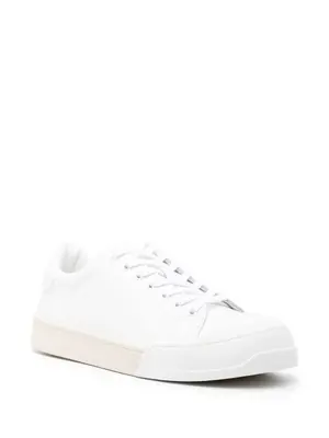 Marni Logo-debossed Leather Sneakers - White