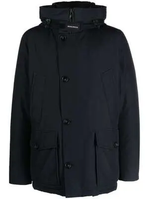 Woolrich Arctic Button-up Hooded Down Jacket - Blue
