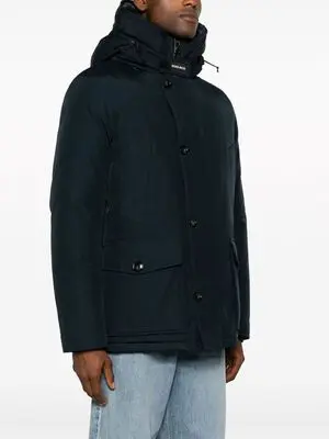 Woolrich Arctic Button-up Hooded Down Jacket - Blue