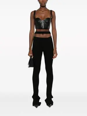 ANDREĀDAMO Ribbed-knit Flared Trousers - Black