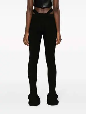ANDREĀDAMO Ribbed-knit Flared Trousers - Black