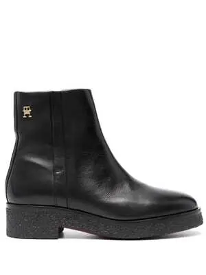 Tommy Hilfiger Logo-plaque Leather Ankle Boots