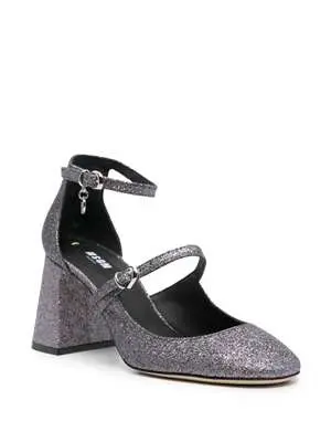 MSGM Logo-charm 90mm Glitter Pumps