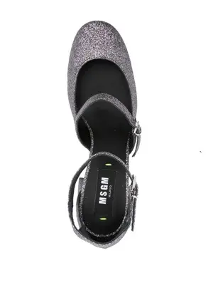 MSGM Logo-charm 90mm Glitter Pumps