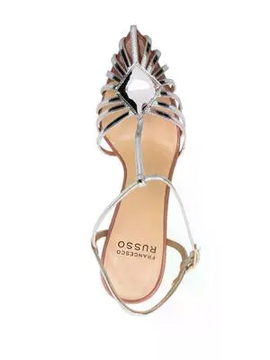 FRANCESCO RUSSO Metallic-effect Patent-leather Sandals