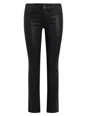 Hudson Jeans Women's Maternity Nico Straight Ankle Jeans - Coated Black  - Coated Black